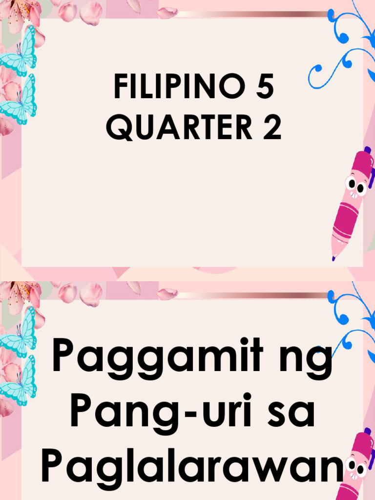 My Cot in Filipino5 q2 Pang Uri | PDF