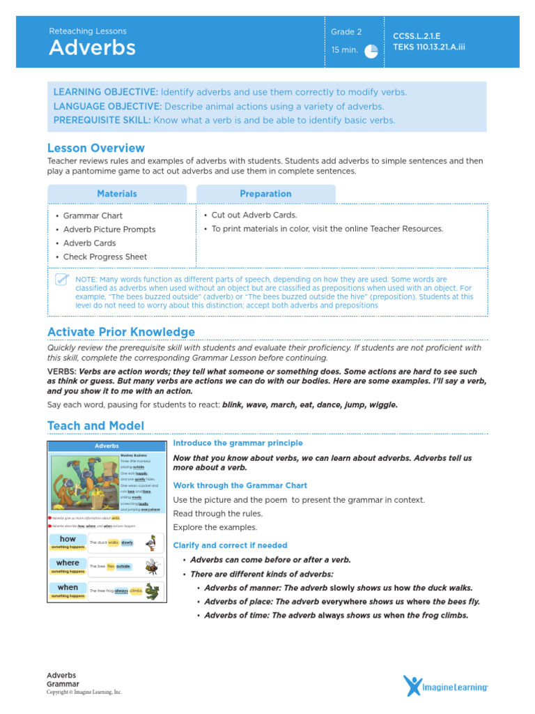 Adverbs | PDF | Adverb | Verb