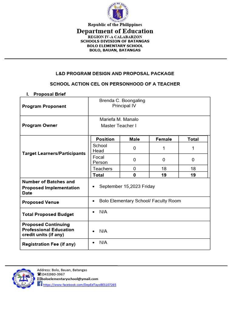 School LAC Session Personhhod | PDF | Cognition | Behavior Modification