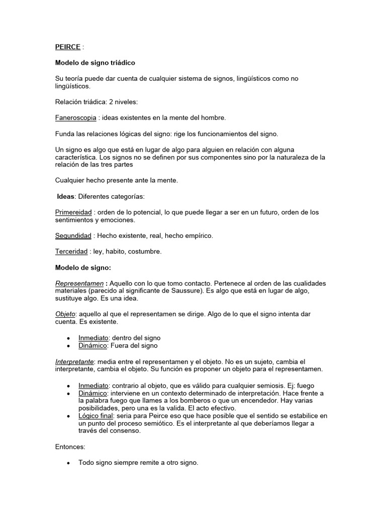 Modelo triádico de Peirce y Saussure | PDF