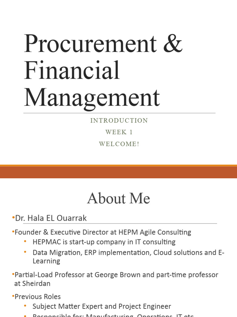 W1-Procurement Week 1 Intro Slides | PDF | Procurement | Business