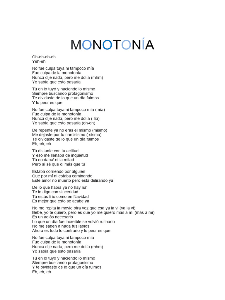 MONOTONÍA | PDF