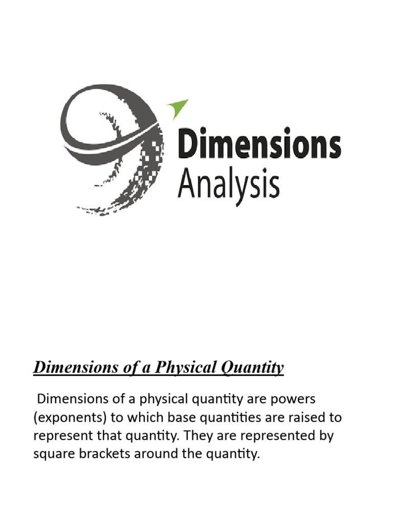 Dimensional Analysis | PDF | Physics | Mathematics