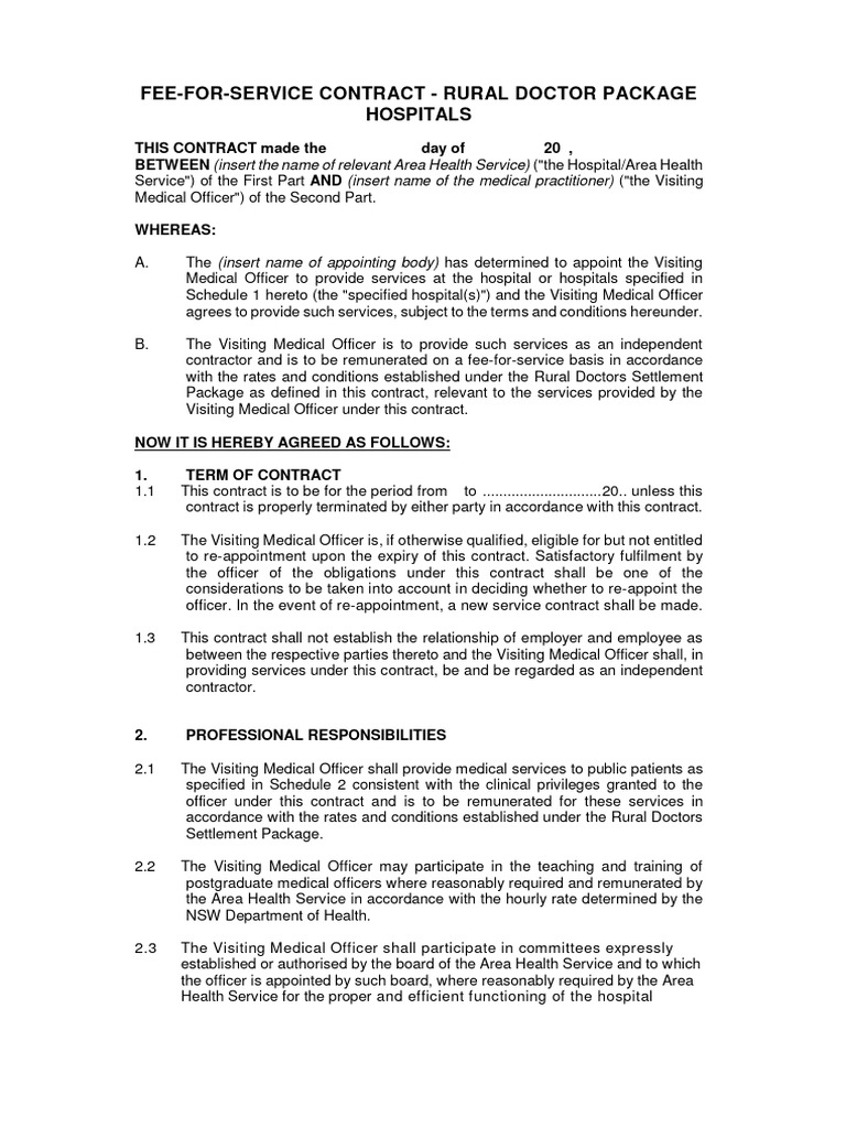 Ffs Model Contract Rda | Download Free PDF | Arbitration | Health Care