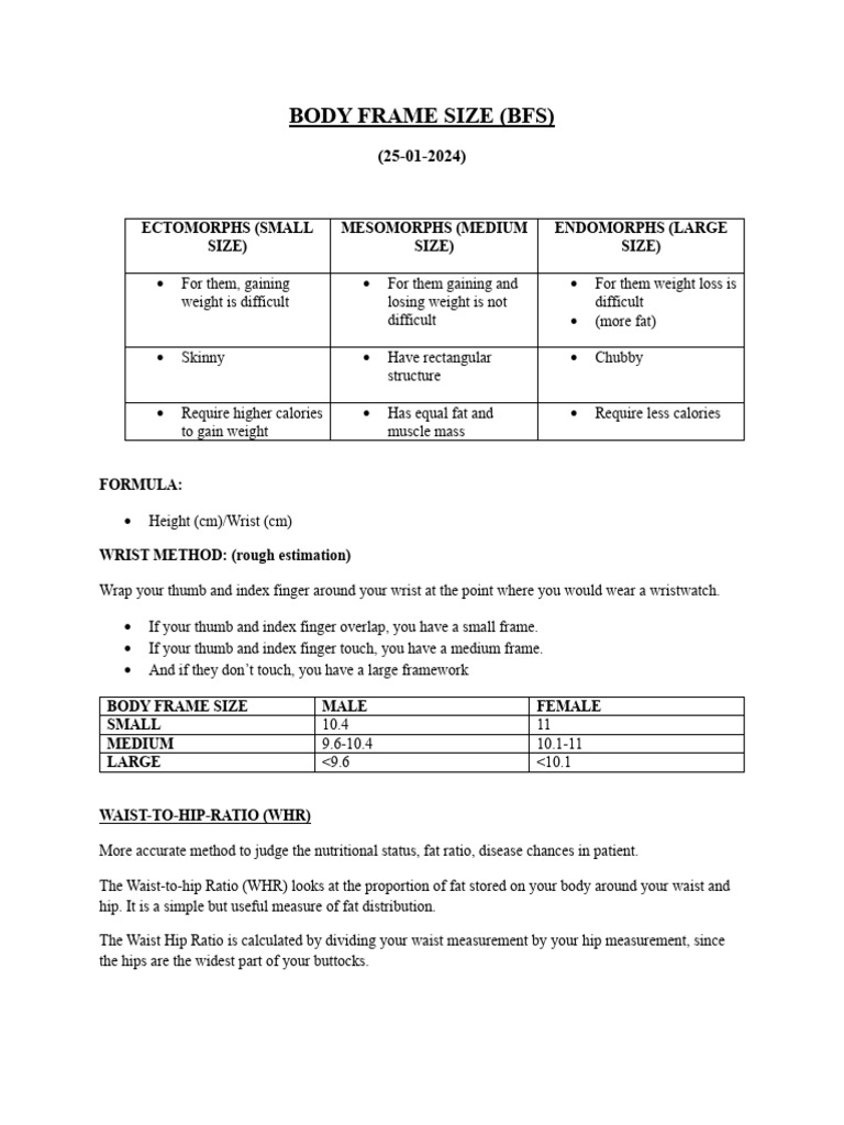 Body Frame Size | PDF