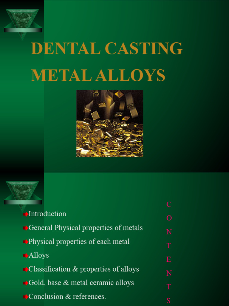 Classification of Dental Casting Alloys | PDF | Heat Treating | Titanium