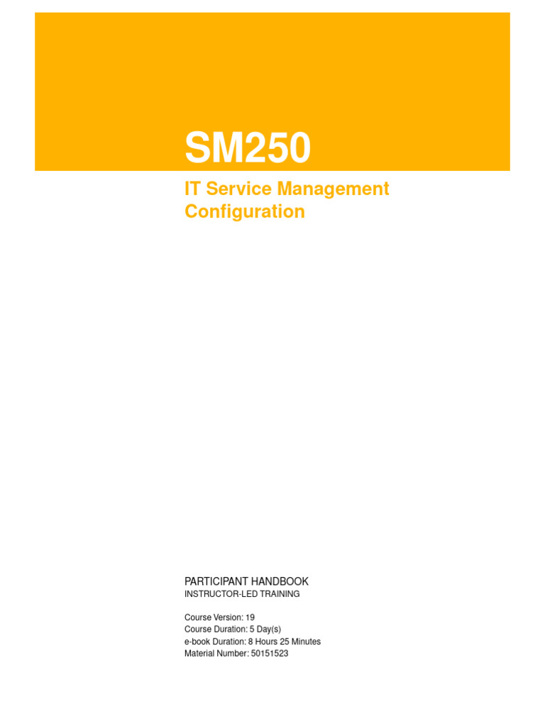 SM250 - EN - Col19 IT Service Management Configuration | PDF | Cloud ...