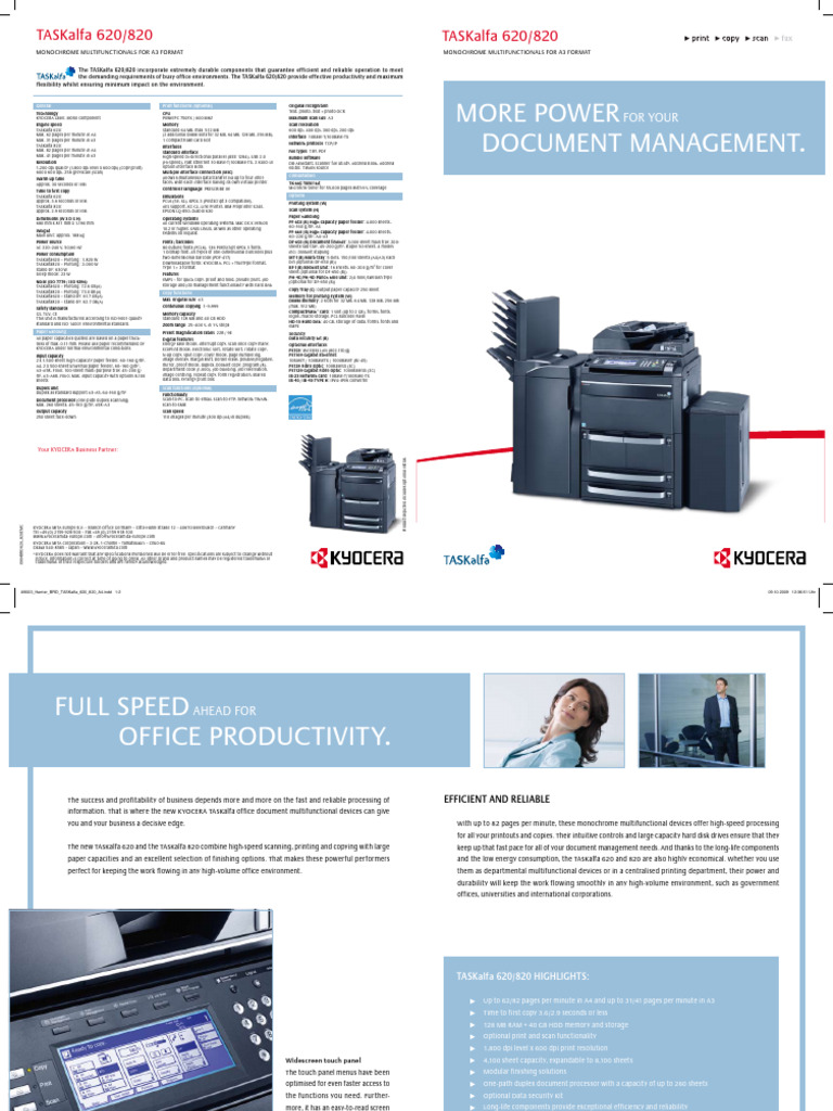 TASKalfa-620 | PDF | Printer (Computing) | Image Scanner