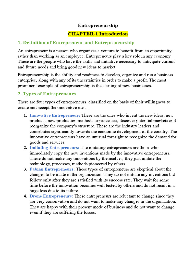 Entrepreneurship CT | Download Free PDF | Entrepreneurship | Factors Of ...