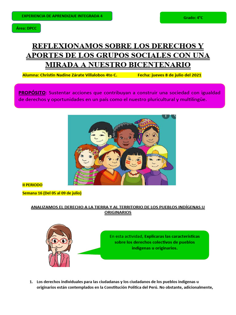 EXP 4- Act 3- Analizamos derecho a la tierra de pueblos indígenas | PDF | Entorno natural ...