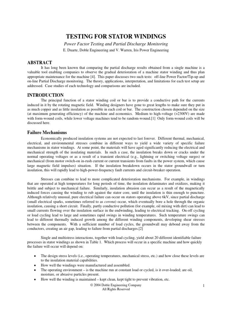 Power Factor Testing and Partial | PDF