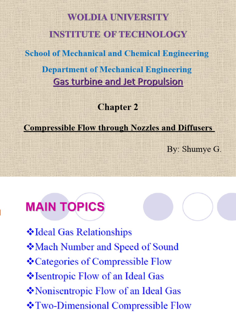 Chapter - II - Fundamental of 1-D Compressible Flow | PDF | Mach Number | Shock Wave
