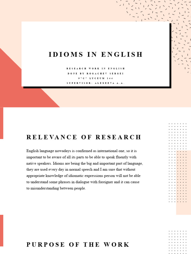 Project Idioms | PDF | Idiom | Linguistics
