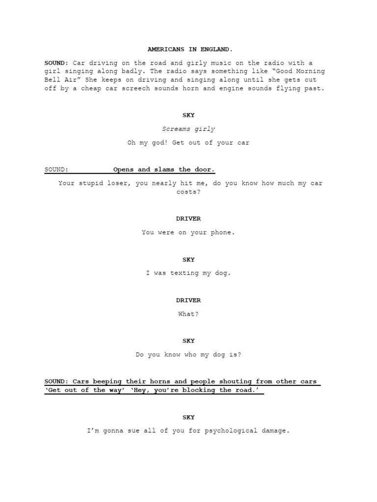 Americans in England - Script | PDF