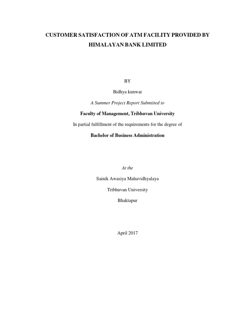 Customer Satisfaction of ATM Facility | PDF | Banks | Automated Teller ...