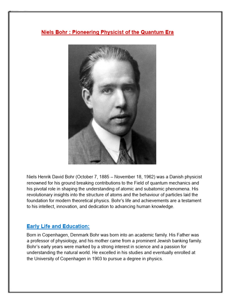 Bohrs (2) Birde | PDF | Niels Bohr | Physics