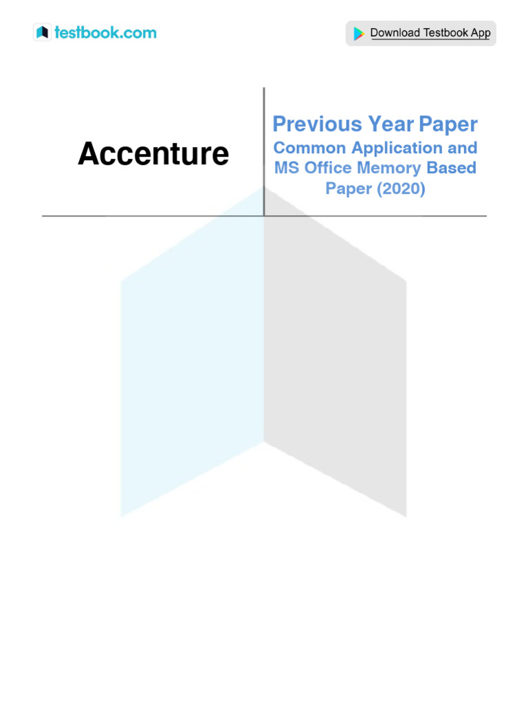 Accenture Common Application and MS Office Memory Based Paper 2020 ...