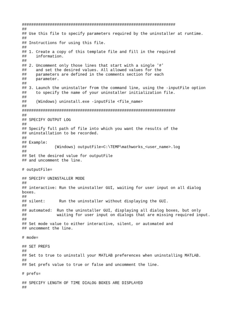 Uninstaller Input | PDF | Parameter (Computer Programming) | Command Line Interface