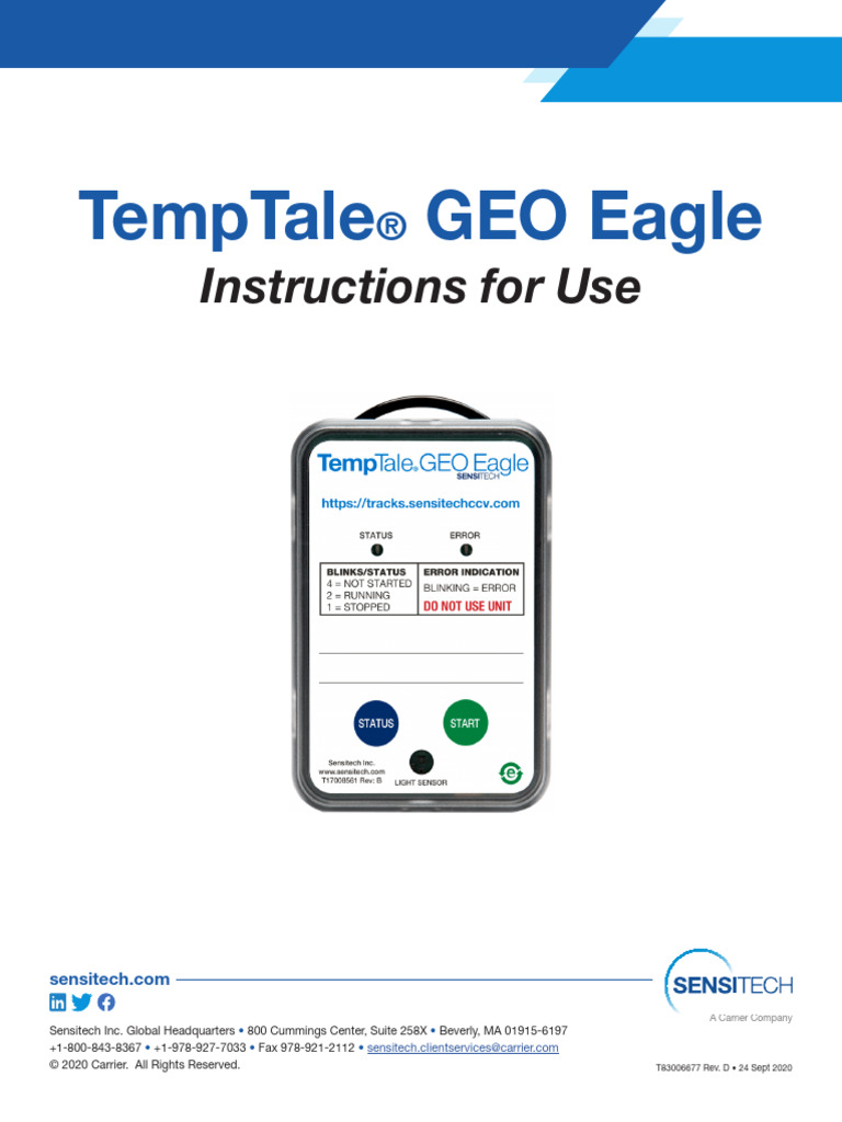 TempTale® - GEO Eagle - Instructions - For - Use | PDF