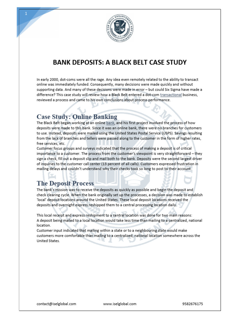 Case Study - Banking | Download Free PDF | United States Postal Service ...