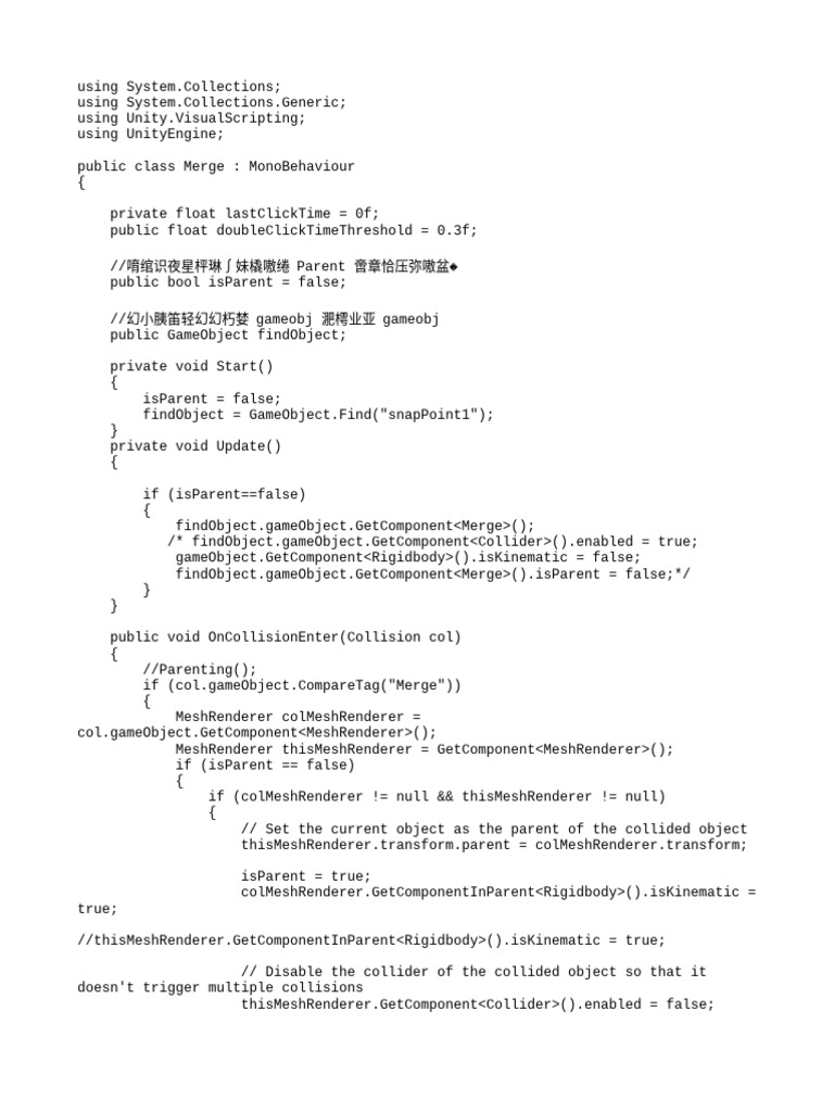 Unity Code | PDF | Computing | Computer Programming
