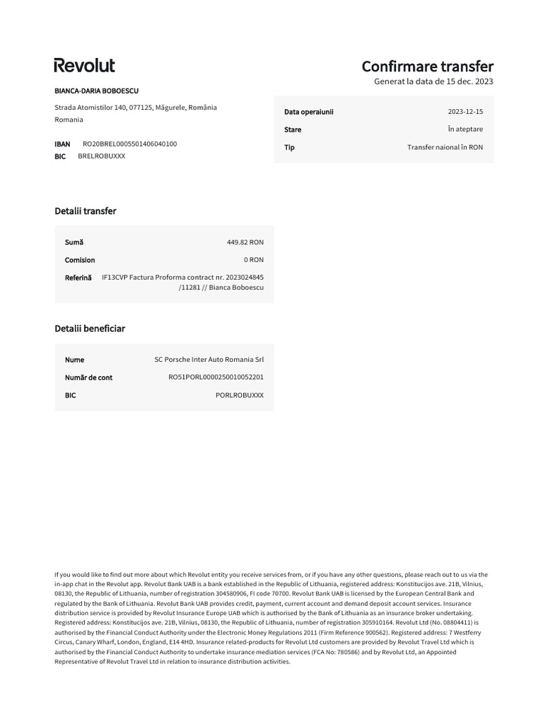 Transaction Confirmation Report Ro Ro 4e4d36 | PDF | Banks | Banking