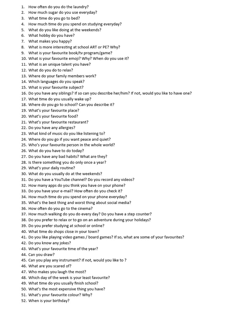 Pytania Present Simple | PDF