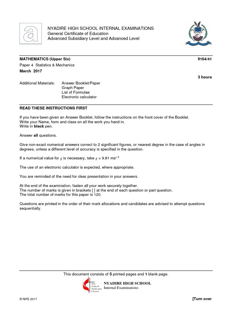 Statistics Paper 2017 | PDF | Statistics | Mathematics