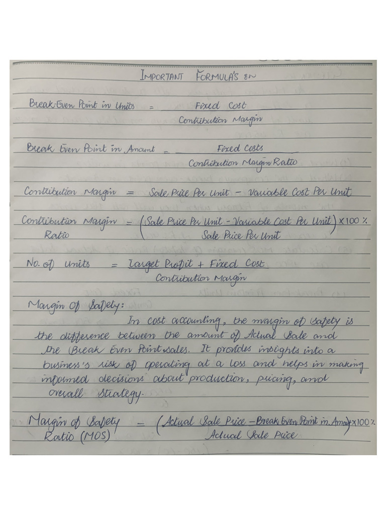 Break Even Point | PDF
