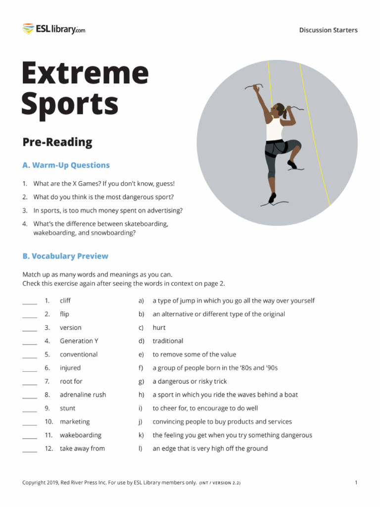 Extreme Sports - Ellii Notes | PDF