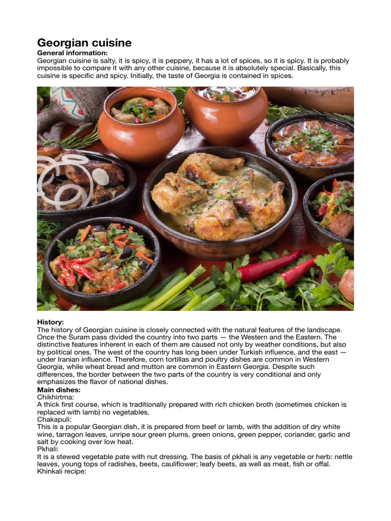 Georgian Cuisine | PDF | Cuisine | Iranian Cuisine