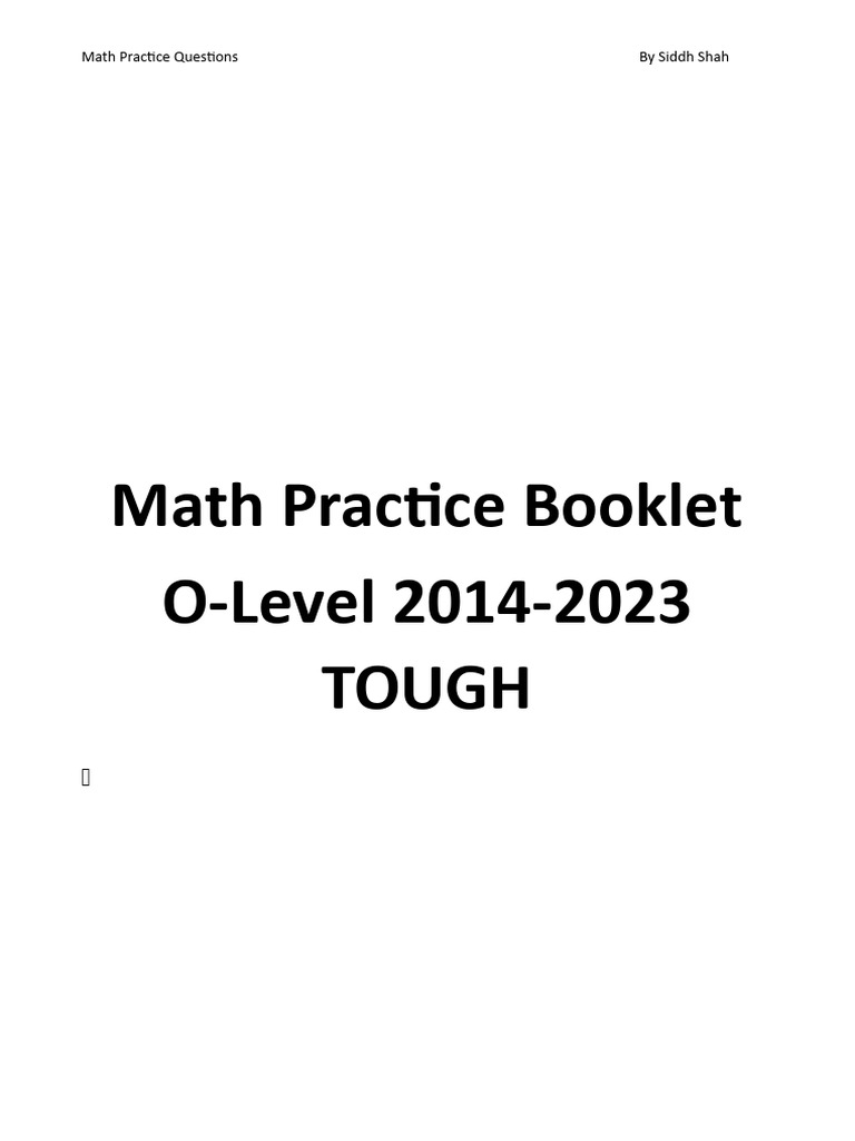Math Practice Booklet | PDF