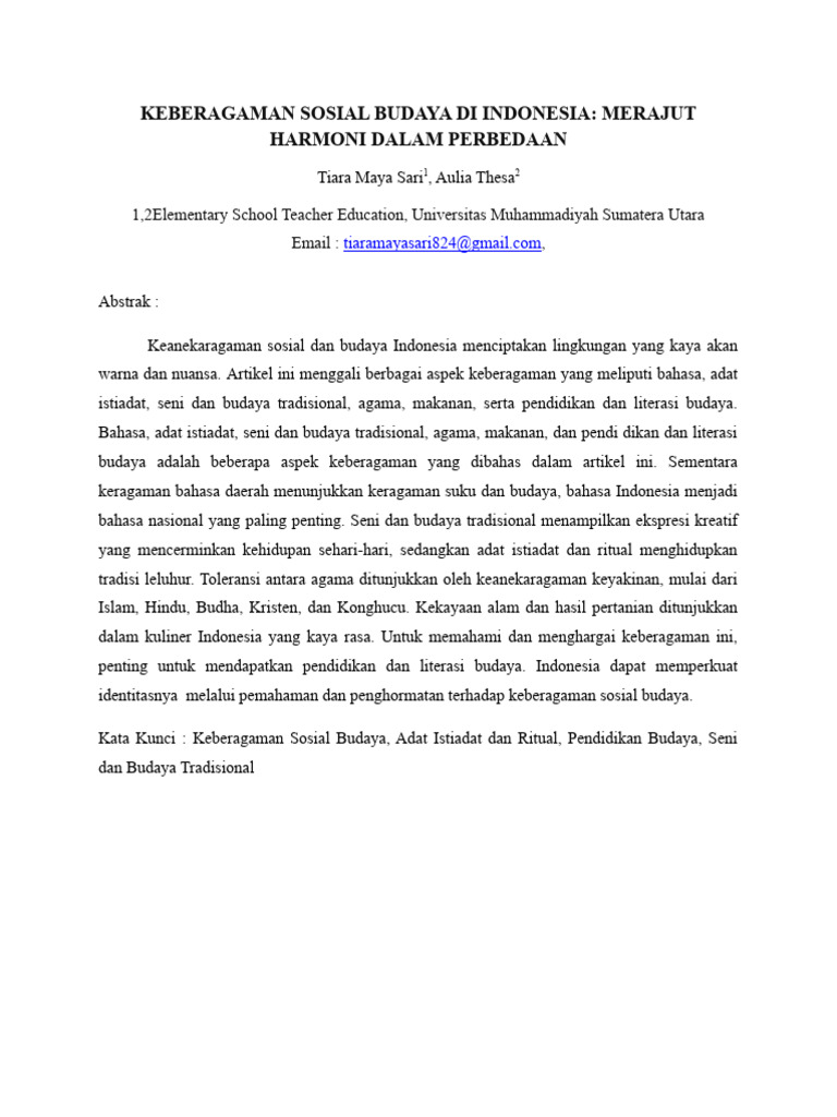 Keberagaman Sosial Budaya Di Indonesia | PDF