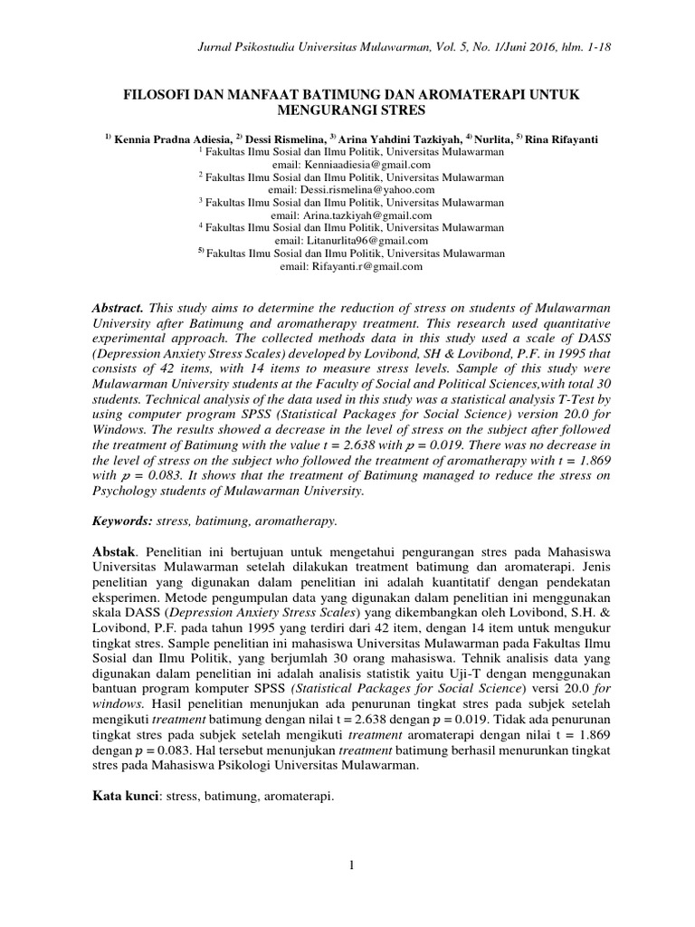 Manfaat Aromaterapi | PDF