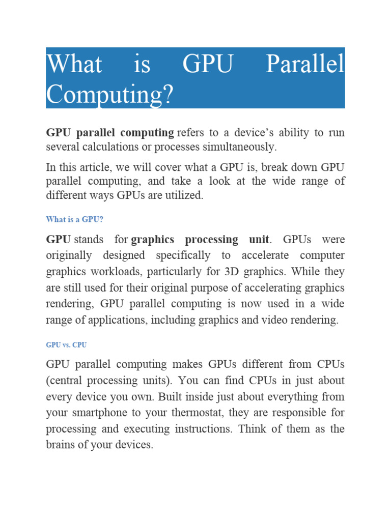 GPU-Co processing | PDF | Graphics Processing Unit | Central Processing Unit