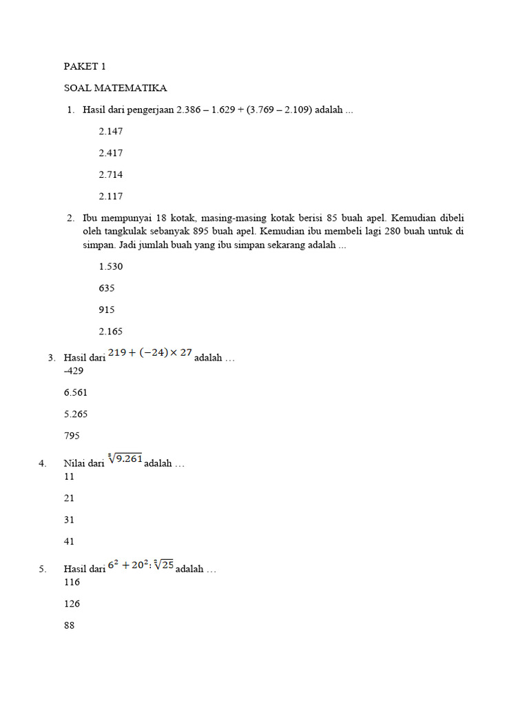 To Paket 1 MTK | PDF