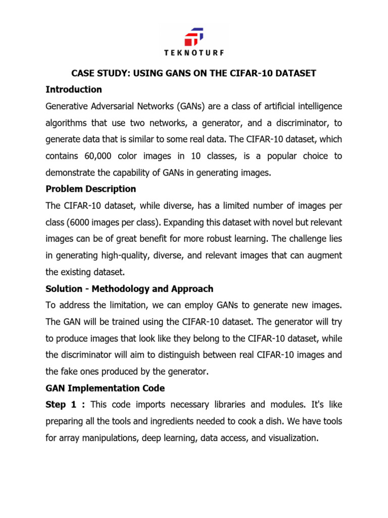 CASE STUDY - GANs - CIFAR | PDF