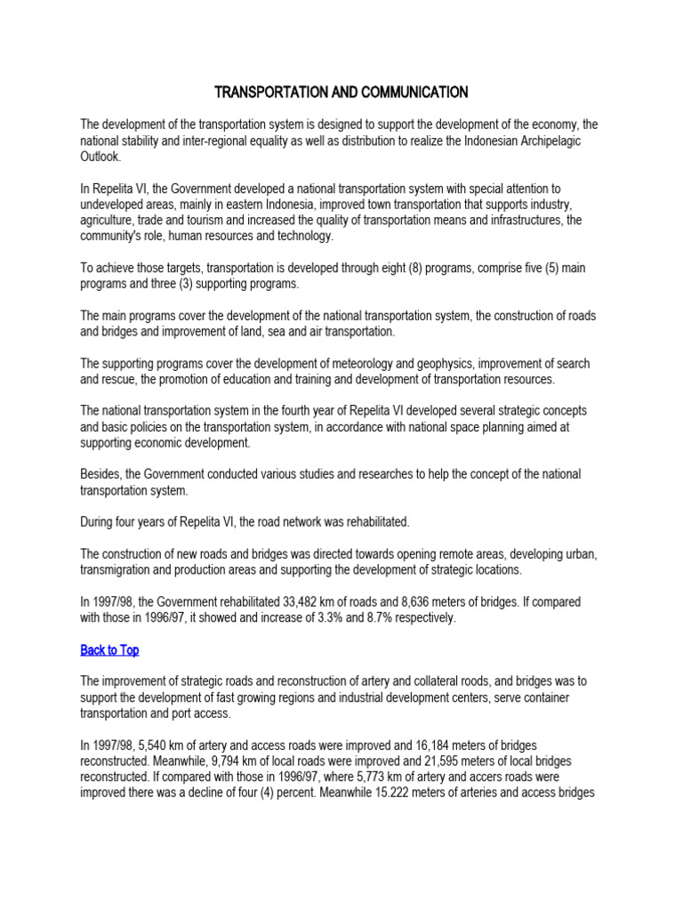 Transportation and Communication | PDF | Freight Transport | Road