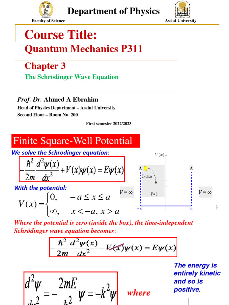 Quantum Mechanics - 5 | PDF | Schrödinger Equation | Quantum Mechanics