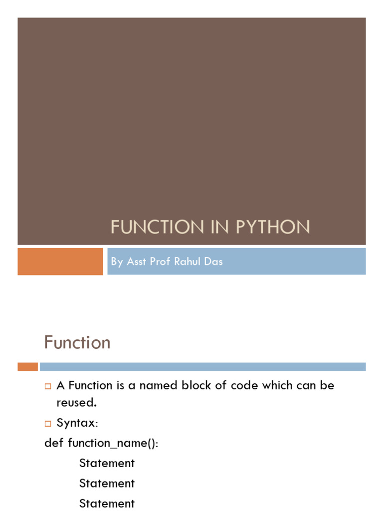 Function in Python | PDF | Parameter (Computer Programming) | Anonymous Function