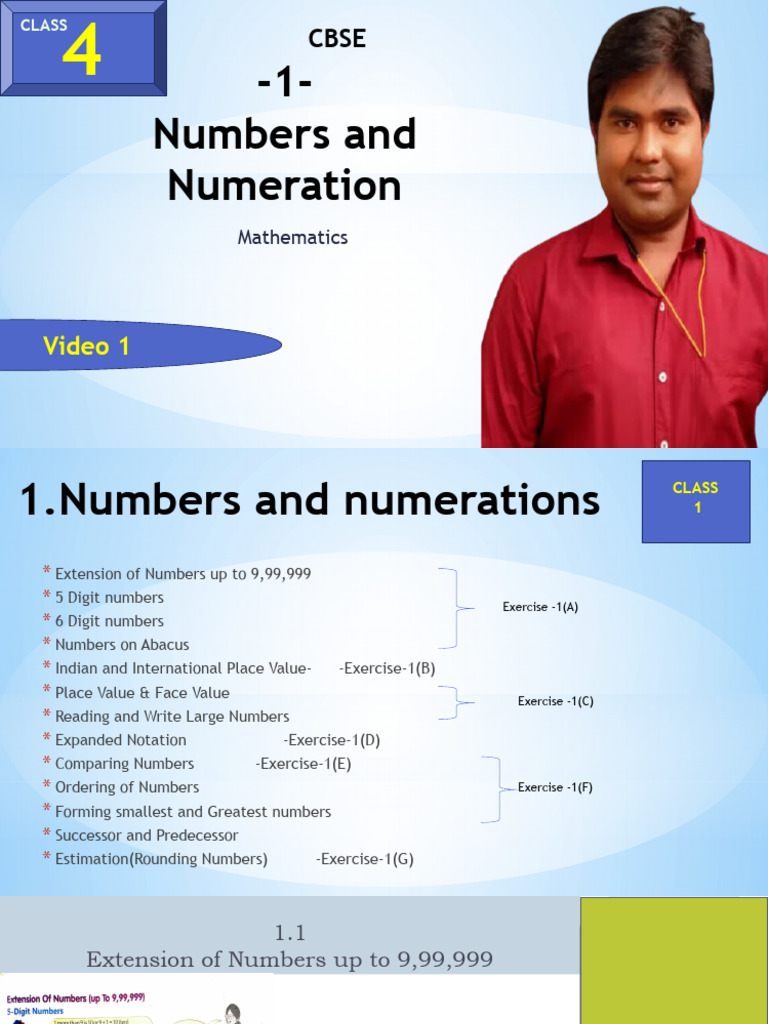 Class 4-Numbers and Numeration(1) | PDF | Mathematics | Mathematical Notation