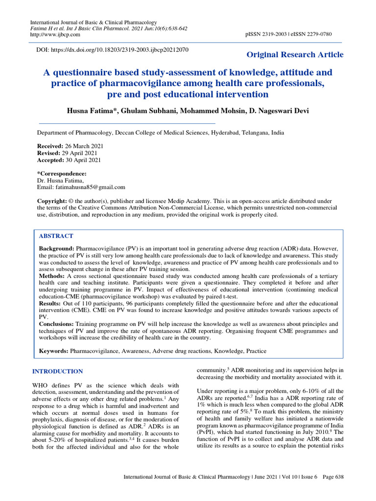 A Questionnaire Based Study-Assessment of Knowledg | PDF ...