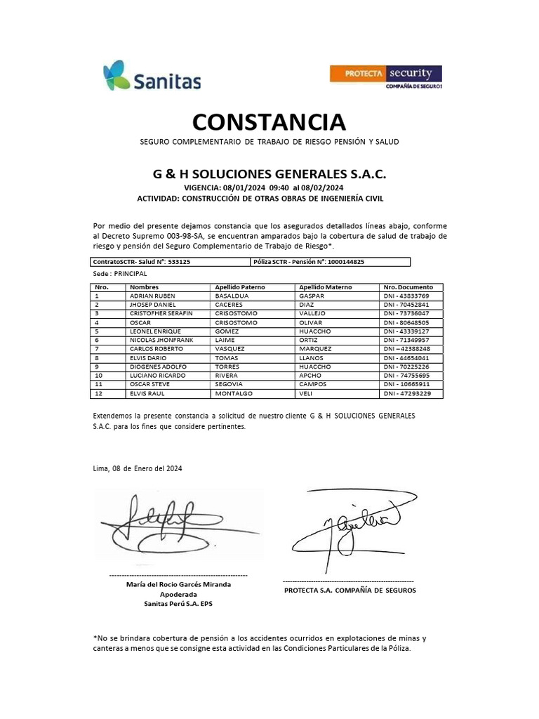 SCTR Salud y Pension-Actualizado-1-1-2-1 | PDF | Seguro | Riesgo financiero