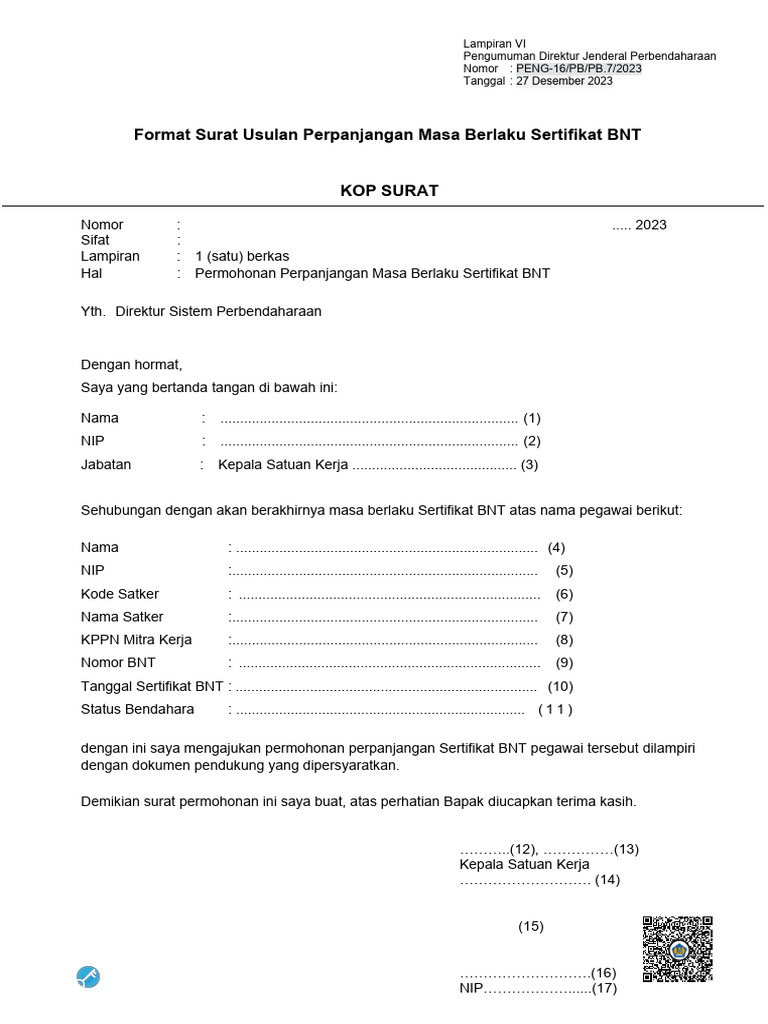Lampiran Vi - Format Surat | PDF
