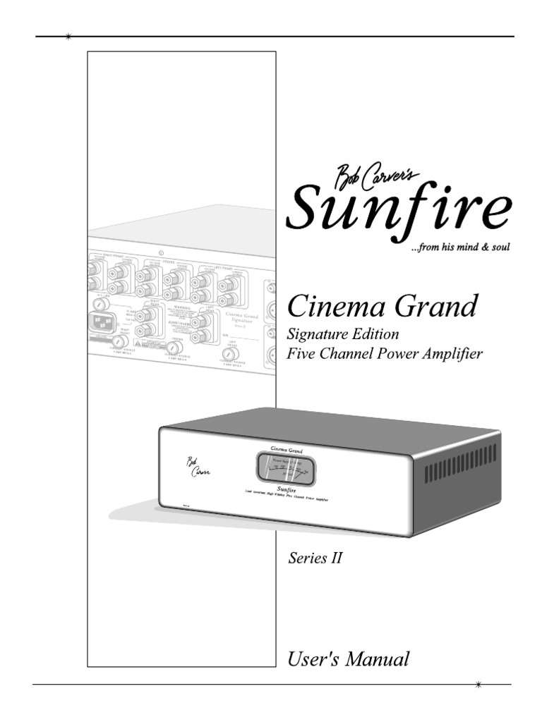 Sunfire Cinema Grand Sign2 19 | PDF | Amplifier | Loudspeaker