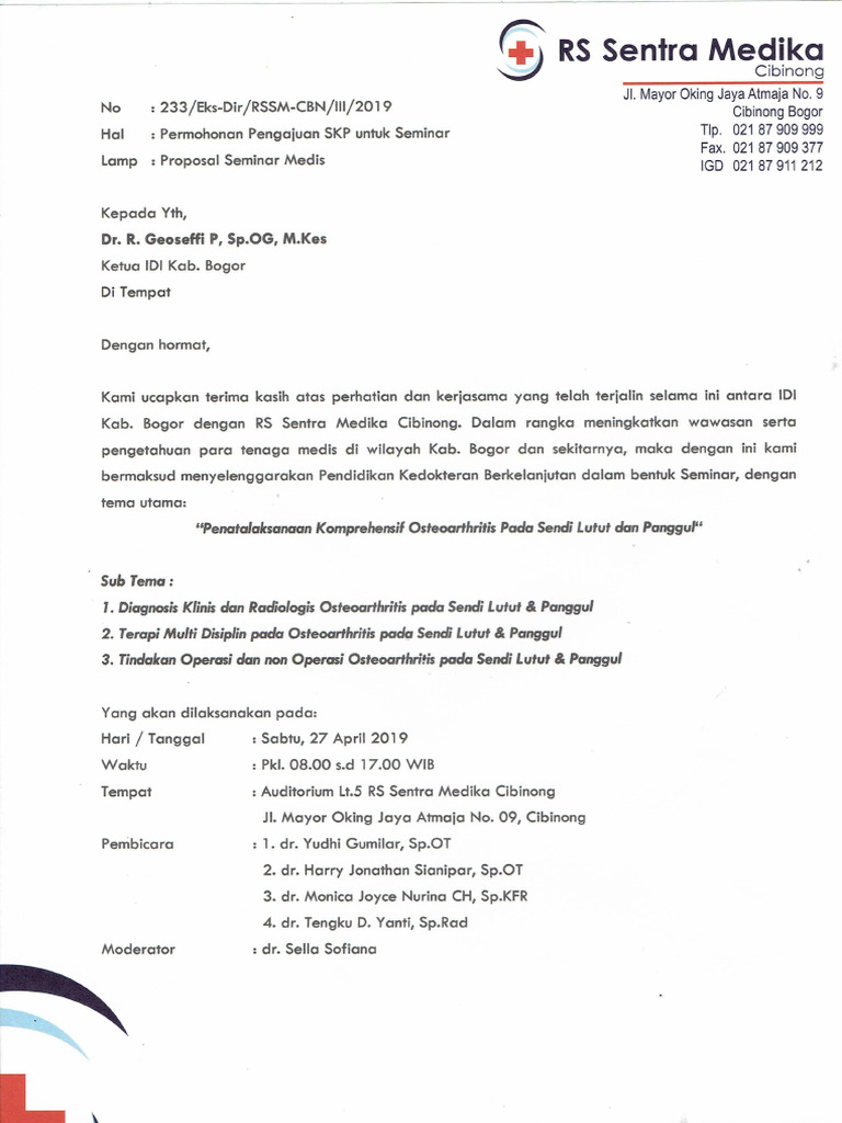 Contoh Proposal Permohonan SKP Idi | PDF