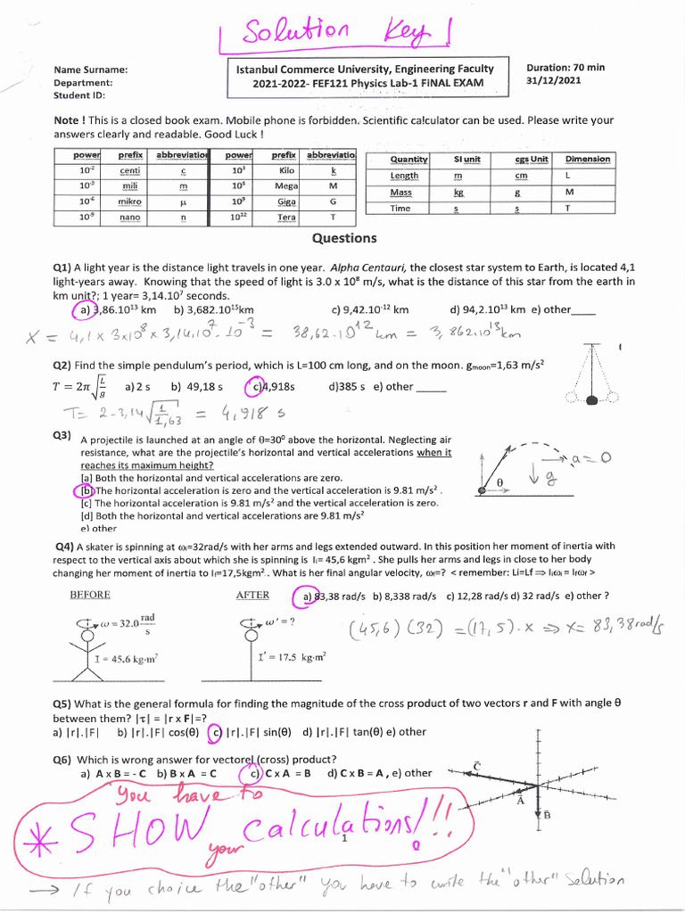 Example Questions Fizik | PDF