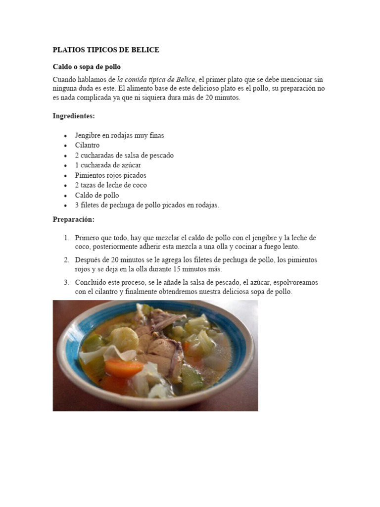 Comida Típica de Belice: Platos Destacados | PDF | Curry | Cilantro