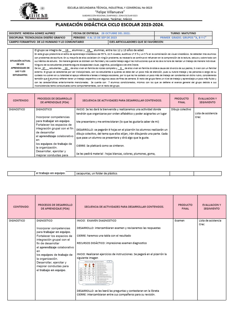 FORMATO PLANEACIÓN 23-24 220823 Tecnologia 2do Grado Nuevo Nuevo 1 ...