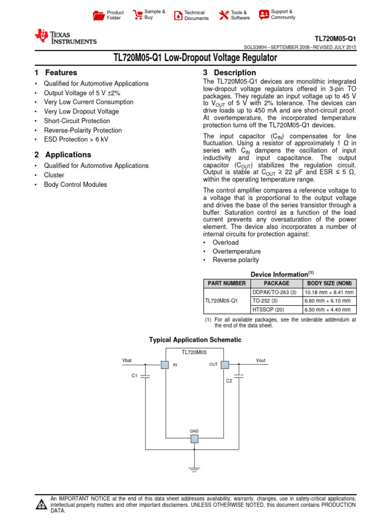 tl720m05 q1 | PDF | Capacitor | Electronic Circuits